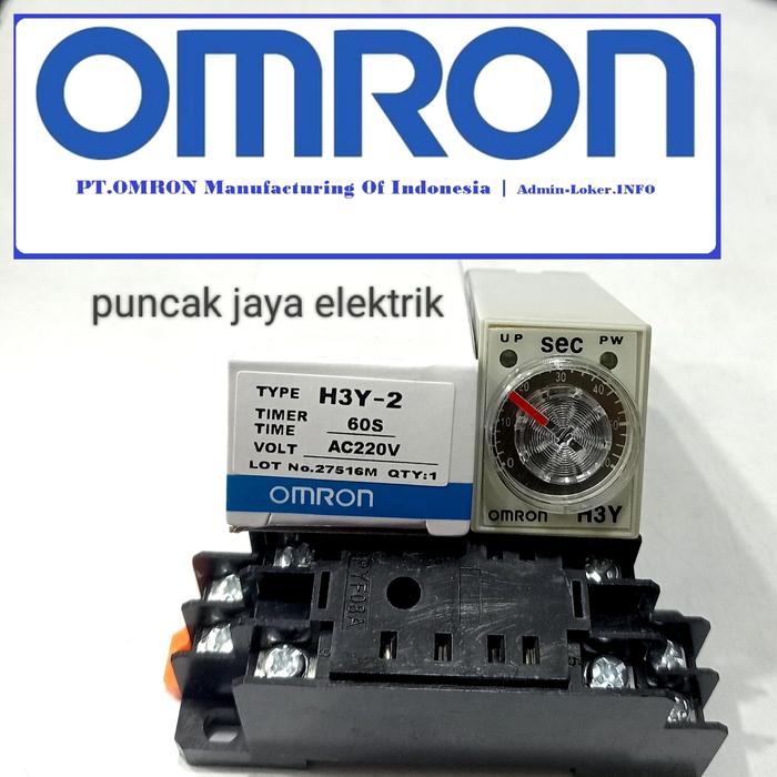 Jual timer Omron h3y2 60 detik/second 220vac 8 kaki plus socket/timer ...
