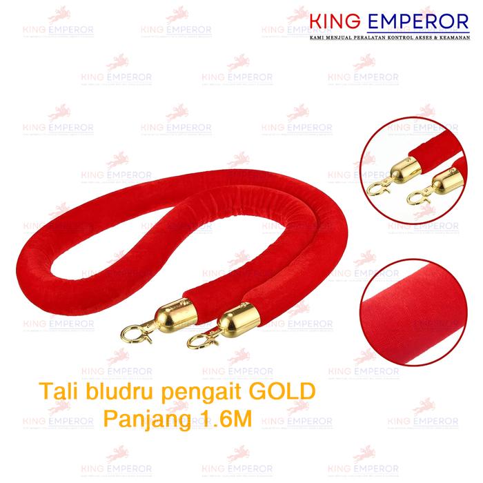 Jual Standchion Barrier Queue Line Golden Velvet Rope / Tiang Pembatas ...