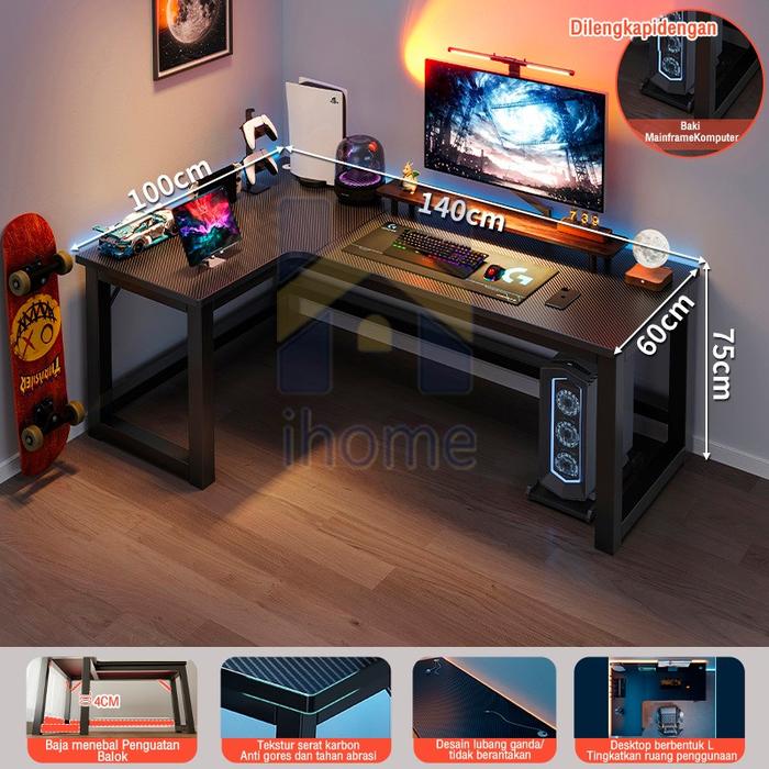 Promo Meja Komputer Rumah Meja Belajar Sudut Meja Alat alat Meja kpop Gaming Ganda Meja Komputer ...