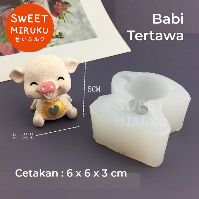 Jual B85 CETAKAN SILIKON 3D BABI KETAWA SENYUM LUCU UNTUK COKLAT MOUSSE ...