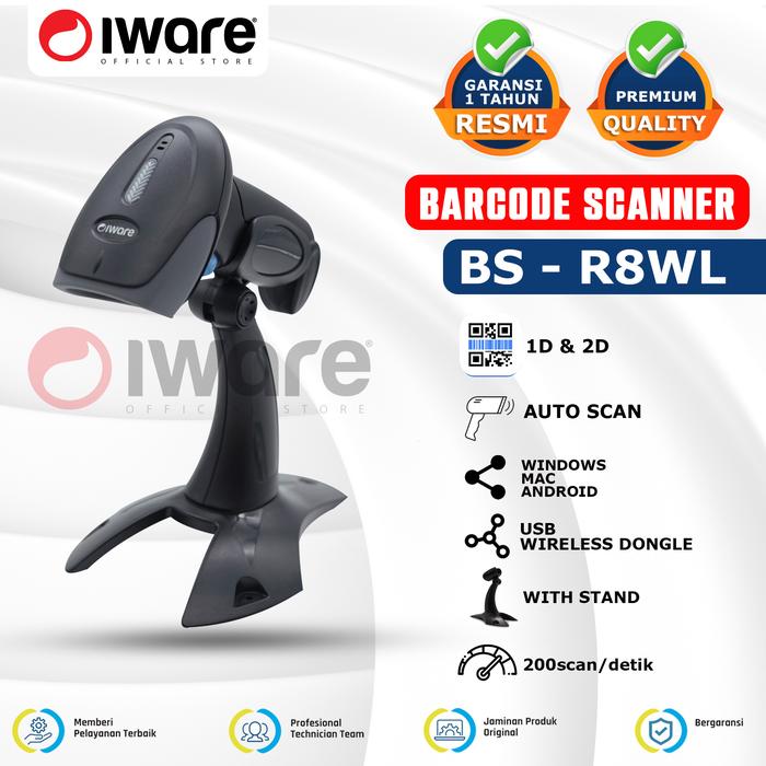 Promo BARCODE SCANNER E-FAKTUR QR CODE 2D/1D IWARE R8S WITH STAND - R8SUSB - Jakarta Pusat ...
