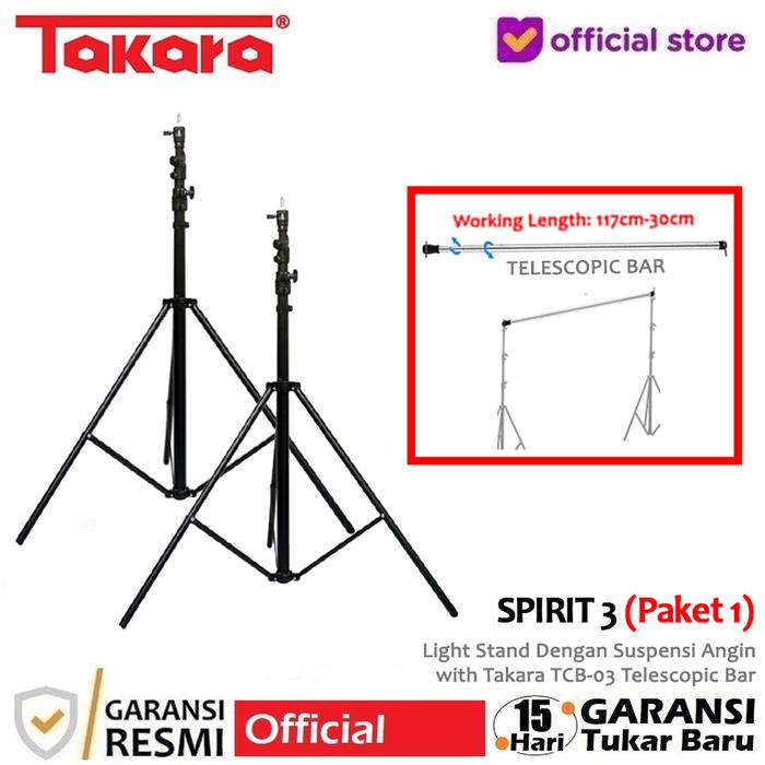 Promo TAKARA SPIRIT-3 Light Stand Lightstand Tripod Spirit 3 - PAKET 1 ...