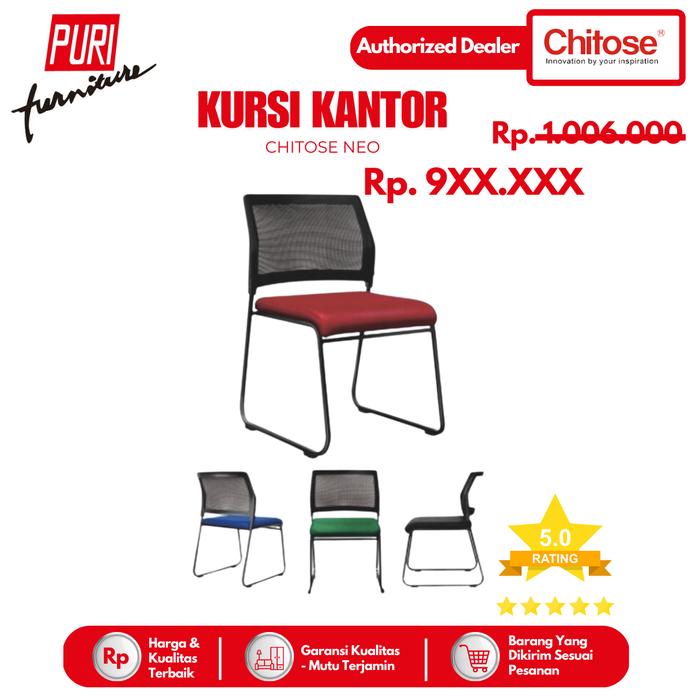 Jual KURSI KANTOR/KURSI KERJA/ KURSI RAPAT CHITOSE NEO (FTK068) - Hitam ...