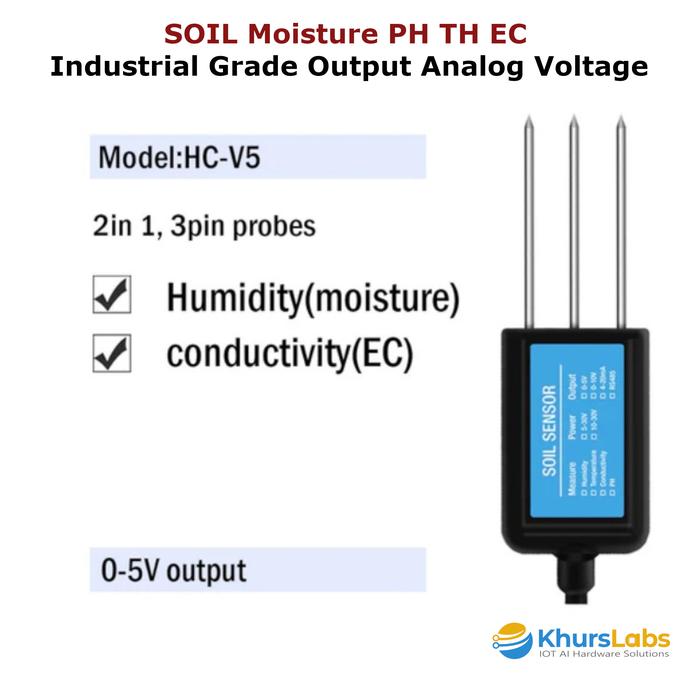 Jual Industrial Grade Sensor Soil PH Moisture Temperature Conductivity ...