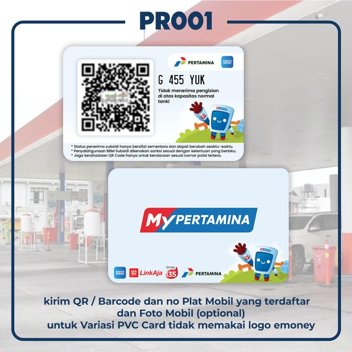 Jual CETAK KARTU PERTAMINA BARCODE QR MyPertamina PVC Card Emoney Flazz ...