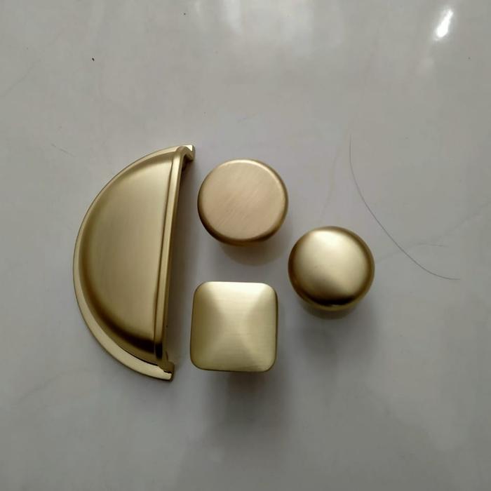 Jual Brushed Gold Cup Handle Bentuk Kerang Setengah Mangkuk Tarikan ...