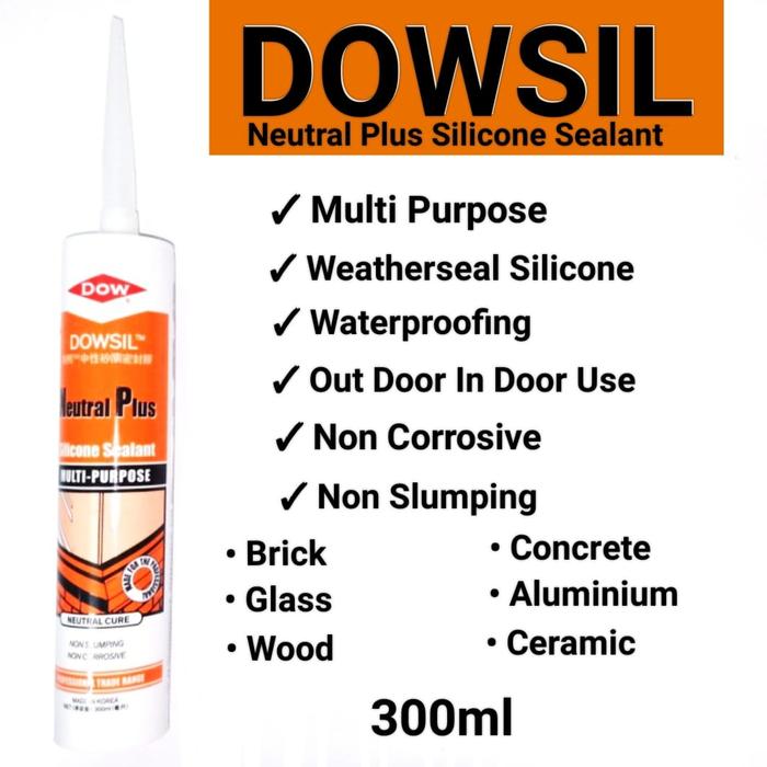 Jual Lem Kaca Silicone Sealant Netral DOWSIL NEUTRAL PLUS 300ml ...