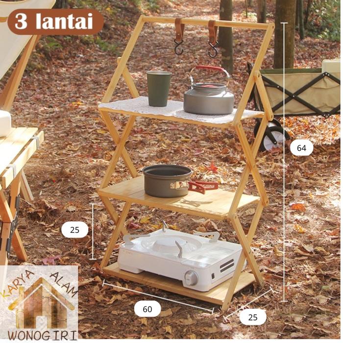 Jual Rak lipat luar penyimpanan Camping Piknik ruangan Rak Lipat Meja ...