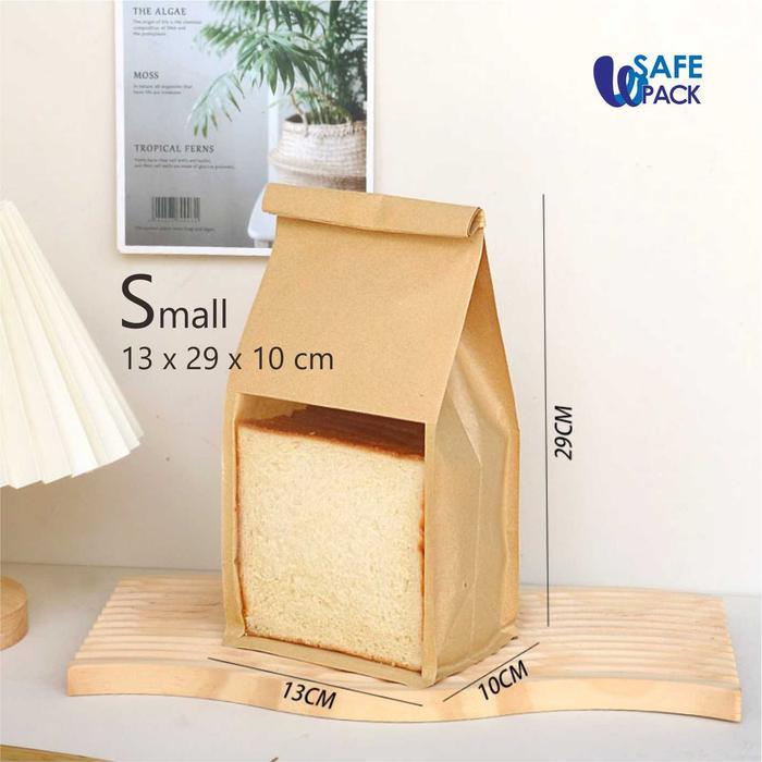 Jual kemasan kantong roti tawar kraft coklat plastik bening ziplock ...