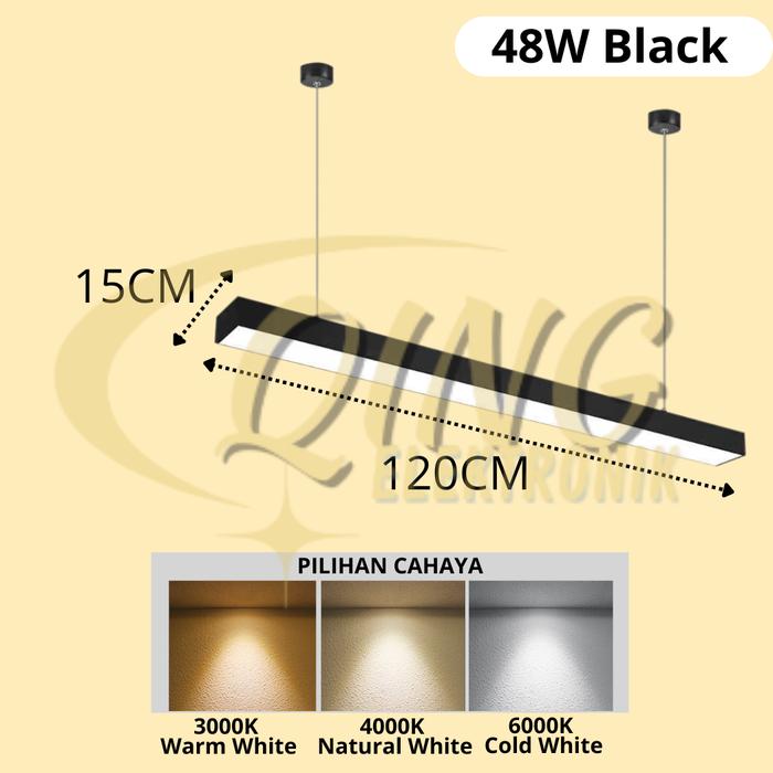 Promo Lampu Gantung Kerja Lampu Kantor LED Lampu Balok 48W Baja - 48W ...