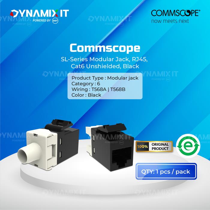 Jual COMMSCOPE AMP Modular Jack RJ45 Cat.6 SL Series Original - Black ...
