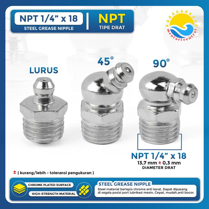Promo NIPPLE GREASE - NIPLE NEPLE GRIS - NEPEL GEMUK STEMPET 10mm M10 ...