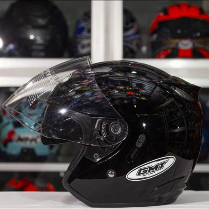 Promo GMT Helm Half Face Double Visor Motor SNI Putih Model Super Keren ...