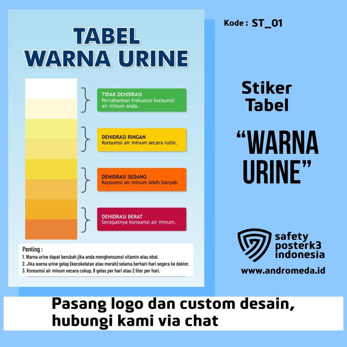 Jual Stiker Label Vinyl Cek Warna Urine Indikator Urine Kesehatan ...