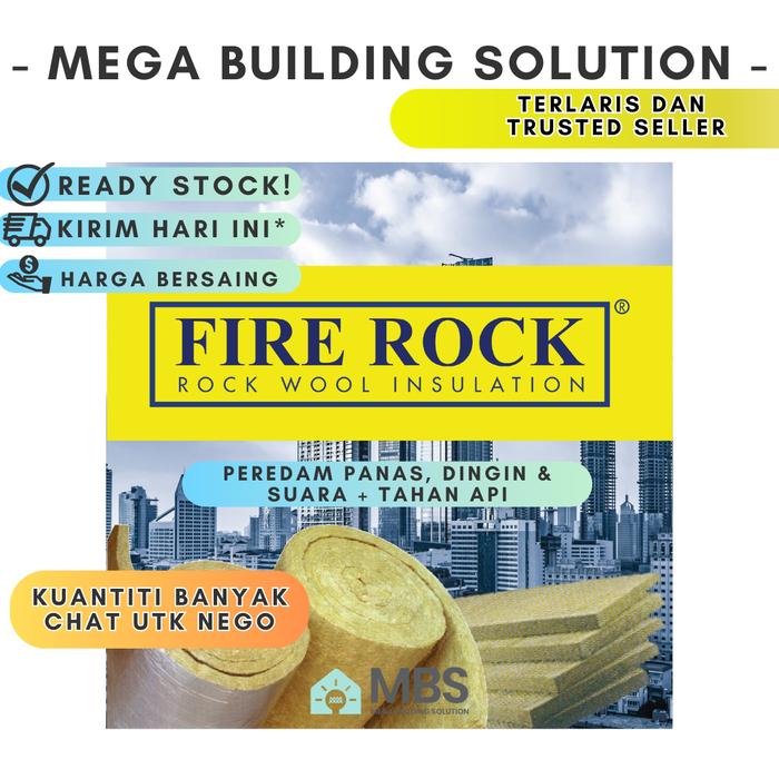 Jual Firerock Rockwool Density 80kg Tebal 25mm - Insulasi Peredam Tahan ...