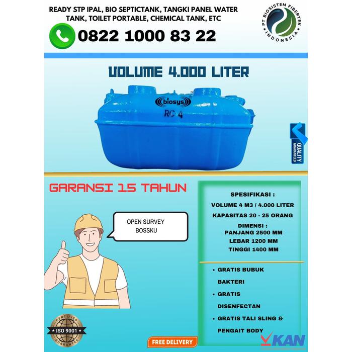Jual Septic Tank Bio RC 4/4.000 liter - Sepiteng, Biosys, Biofilter ...