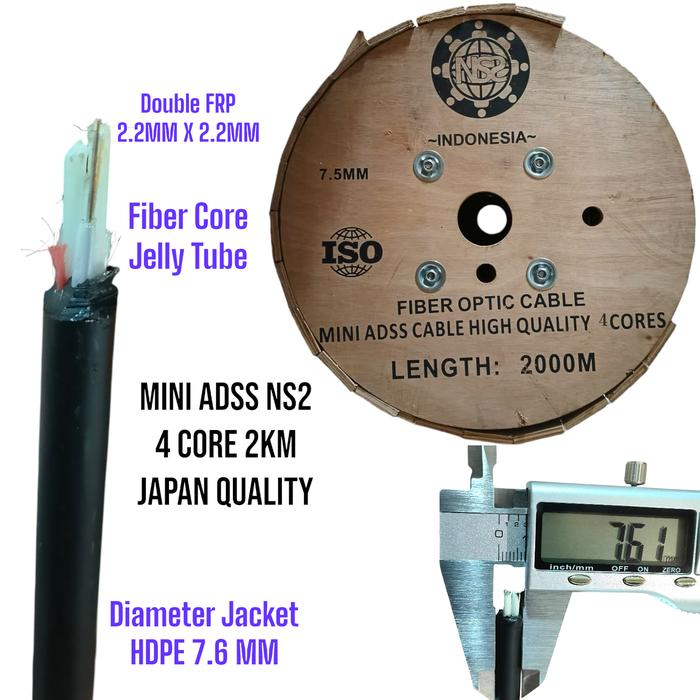 Promo kabel fo adss 12 core 3km NS2 high quality mini adss 12 core ...