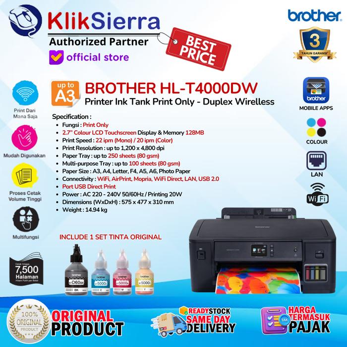 Jual Printer A3 InkTank Wireless BROTHER MFC-T4500DW | T4500 Duplex ...