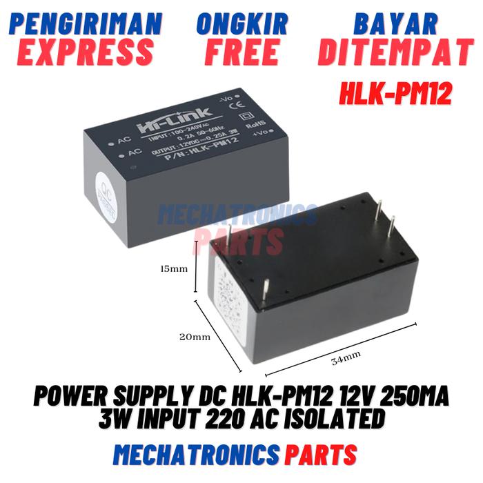 Jual Power Supply DC HLK Input 220 AC Isolated Hi-Link Adaptor - 12V ...