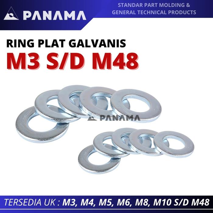 Jual Ring Plat Putih Galvanis M3 M4 M5 M6 M8 M10 M12 M14 M16 M18 M20 ...