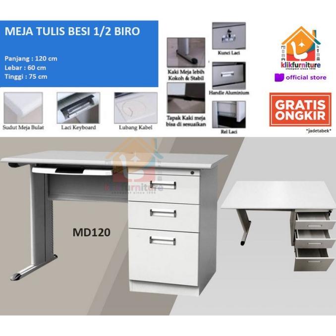Jual MEJA KANTOR MEJA KERJA MEJA TULIS RANGKA BESI MD120 DEWIDEVARA65 ...