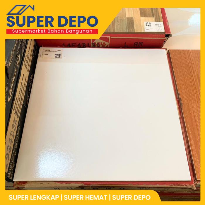 Promo KERAMIK LANTAI ASIA TILE 40X40 CM - MURANO GLOSSY PUTIH POLOS ...