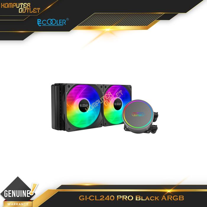 Jual PCCooler GI-CL240 Pro ARGB AIO Liquid Cooler | PC Cooler Water CPU Cooling - Black ...