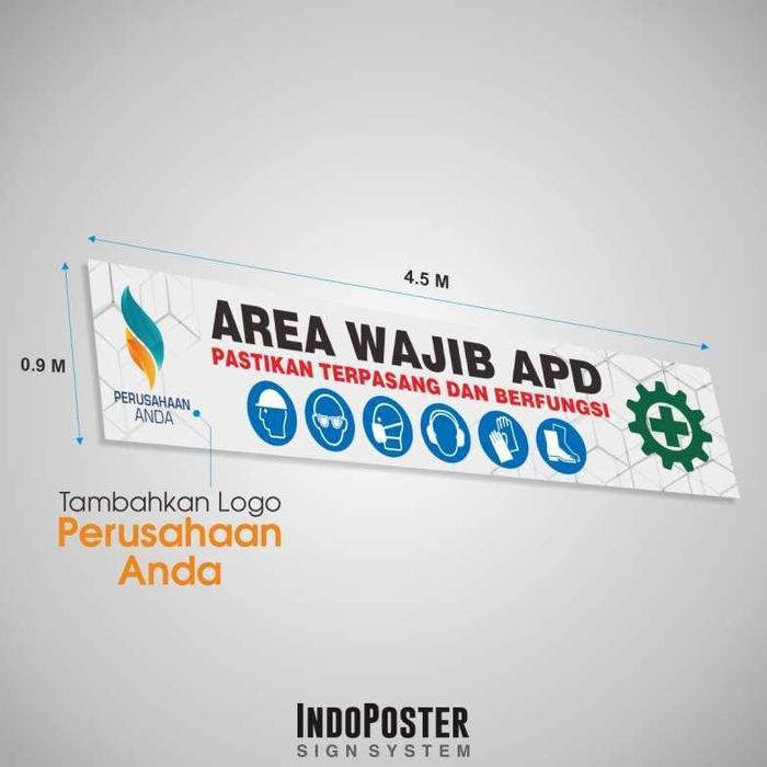 Jual Spanduk Banner K3 Safety Area Wajib APD PPE Alat Pelindung Diri ...