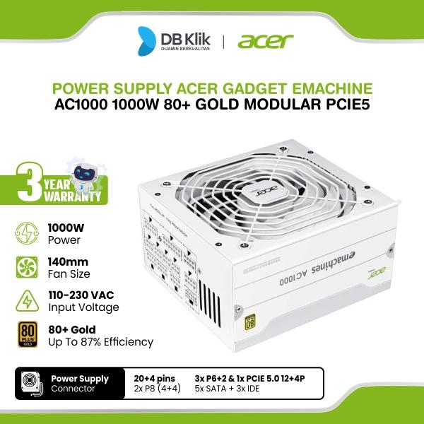 Promo Power Supply Emachine Acer Gadget AC1000 White 1000W 80+ Bronze ...
