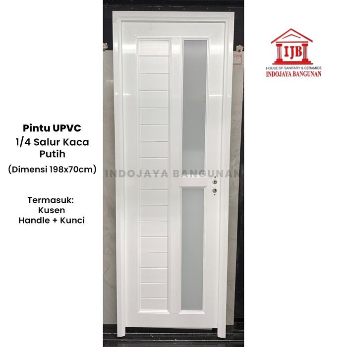 Jual Pintu UPVC Tebal Kamar Mandi Motif Jati Coklat Putih - 1/4 Salur ...