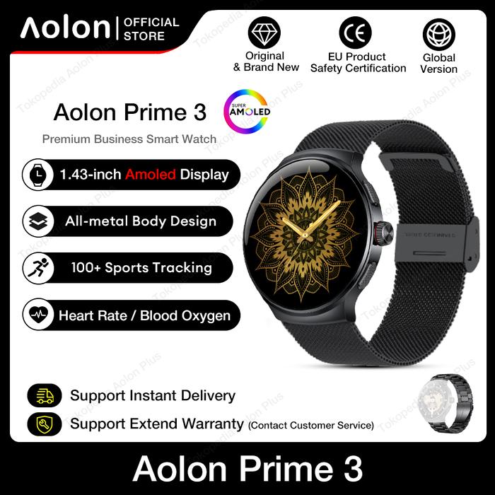Promo 【Gift】Aolon Prime 3 Smartwatch Original Pria Cover Lock Amoled ...