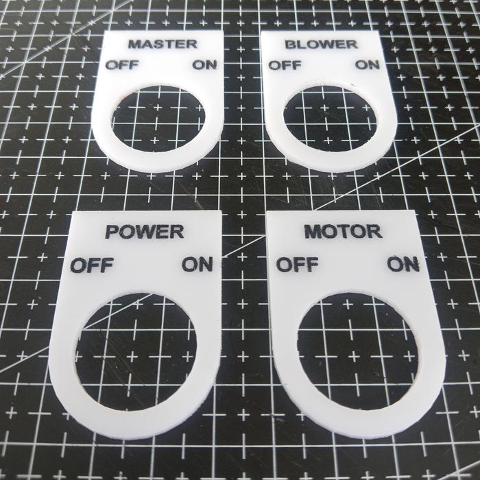 Jual Name Tag Panel Listrik 22mm Custom Label Acrylic Pilot Lamp Push ...