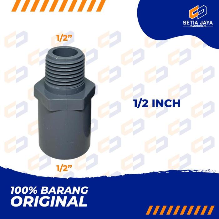 Jual Socket / Sock / Sok Drat Luar Rucika PVC 1/2 / 3/4 / 1 Inch - 1 ...