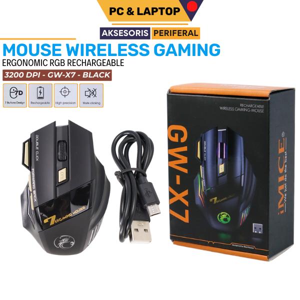 Promo Mouse Gaming Wireless Charging Ergonomic RGB Rechargeable 3200 ...