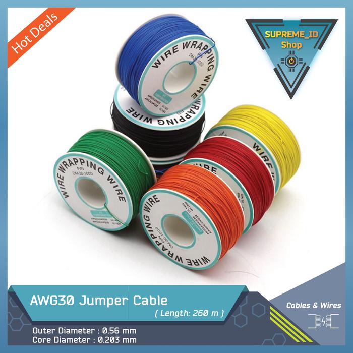 Jual AWG 30 Cable Wire Jumper Kabel Serabut 1 Roll Gulungan = 260 ...