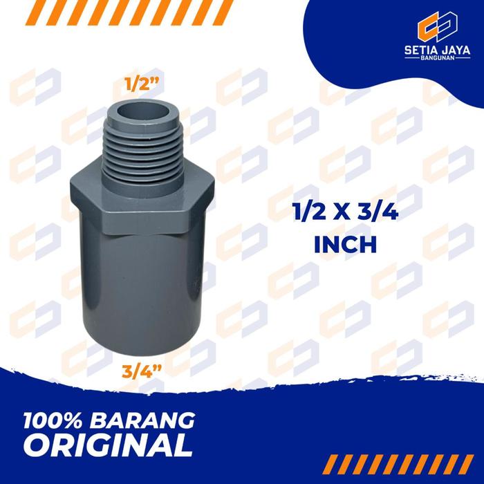 Jual Socket / Sock / Sok Drat Luar Rucika PVC 1/2 / 3/4 / 1 Inch - 1 ...