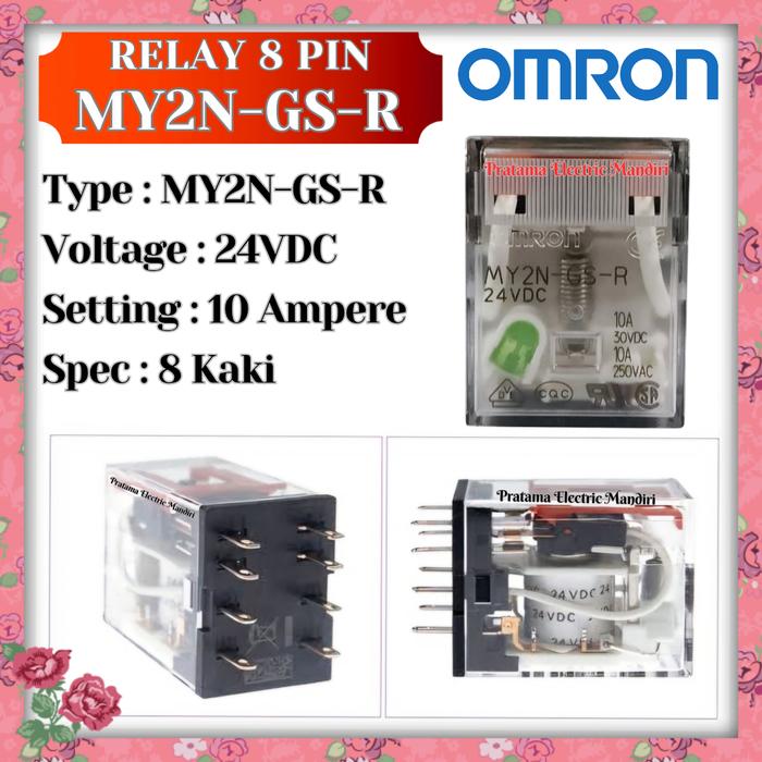 Jual OMRON RELAY MY2N MY2N-GS MY2N-GS-R 10A 8 KAKI 8 PIN 24V DC24 24VDC | SOCKET PYFZ-08-E ...
