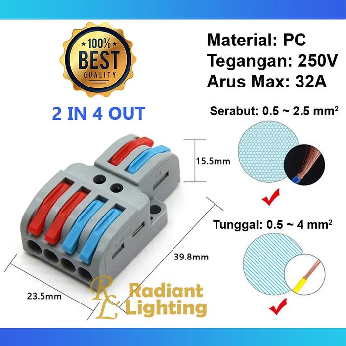 Jual Terminal Block Konektor Kabel Listrik PCT Wago Penyambung Split ...