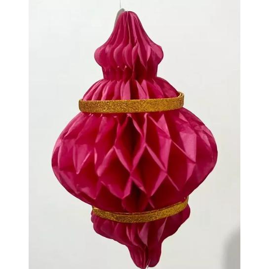 Jual JUMBO ISI 1 LAMPION LIPAT LENTERA HONEYCOMB LEBARAN / LAMPION ...