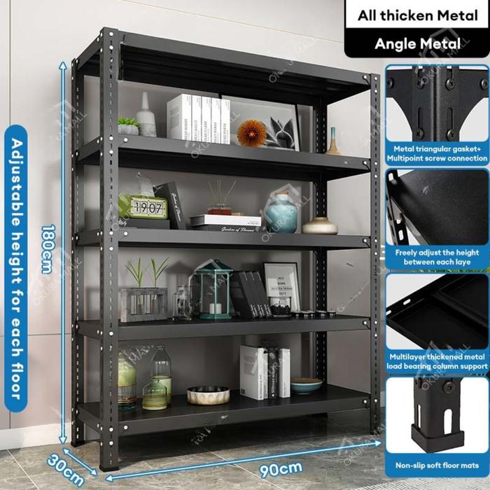 Promo Rak Besi Siku Susun 4 / 5 / 6 Layer Tingkat Papan Besi Rak Gudang ...