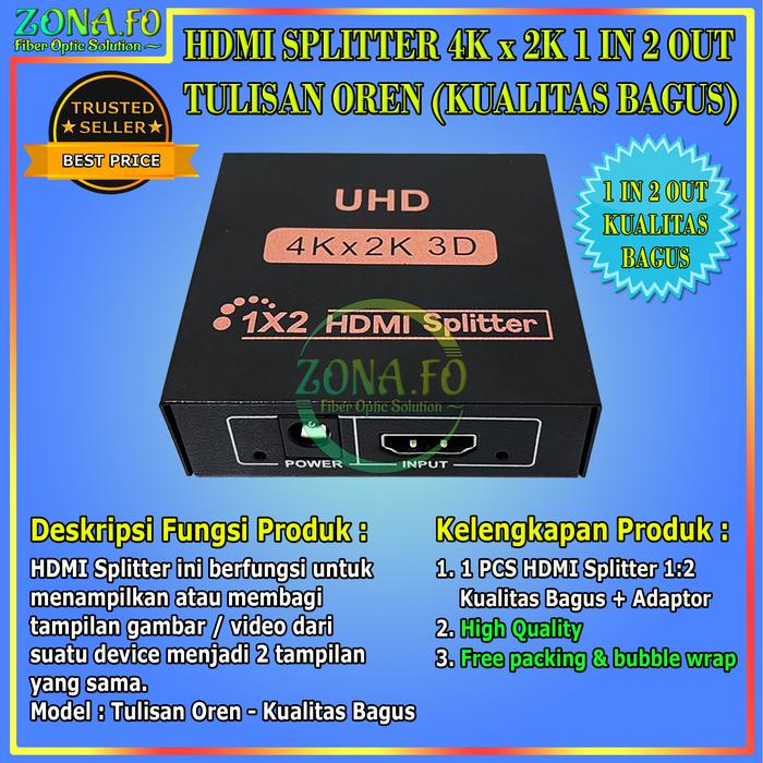 Promo HDMI Splitter 1 In 4 Out 4 Port Hub Split Repeater Amplifier ...