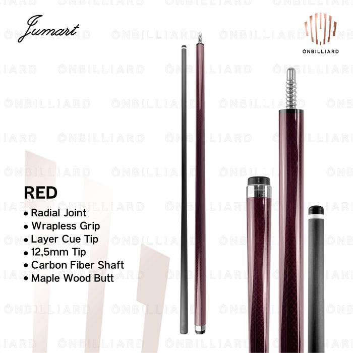 Promo JUMART X Series Stick Billiard Carbon Cue Stik Billiar Play - Red ...