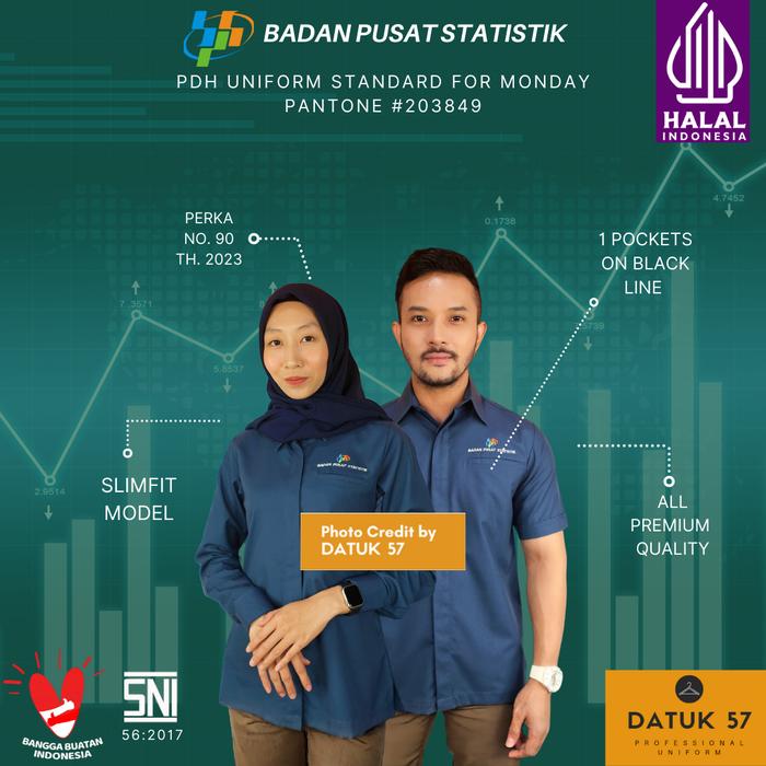 Jual Seragam Kemeja PDH BPS Badan Pusat Statistik Untuk Hari Senin ...