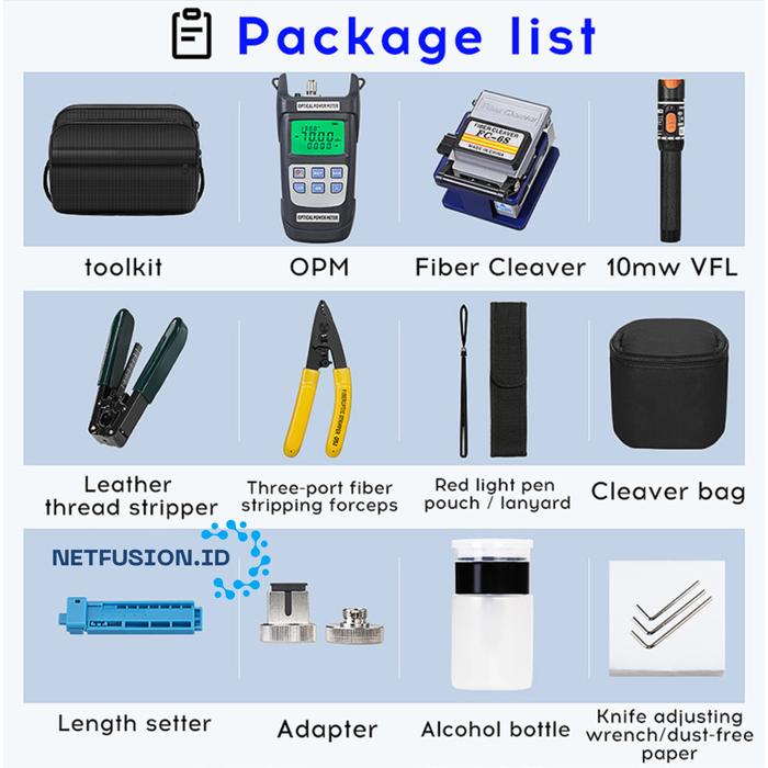Promo FTTH Fiber Optic Tool Kit Set PREMIUM Fiber Cleaver FC-6S OPM VFL ...
