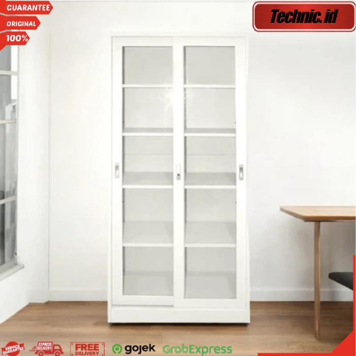 Jual Lemari Kabinet Lemari Arsip Dokumen Kantor Metal Pintu Kaca Geser ...
