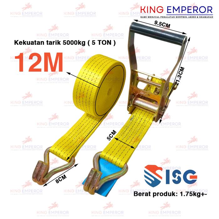 Jual Ratchet Tie Down Cargo Strap Lashing Belt 2 Inch X 6-12 Meter 5 ...