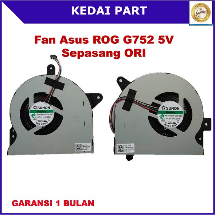 Jual Kipas Fan Asus ROG G752 GFX72 GFX72V GFX72VS GFX72VY GTX980 GTX980M FHCV FHCW 5V CPU Kanan ...