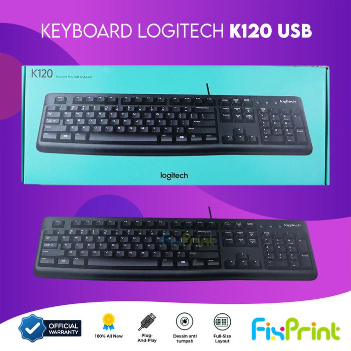Jual Keyboard Logitech K120 Kabel USB Combo Keyboard Plus Mouse MK120 ...