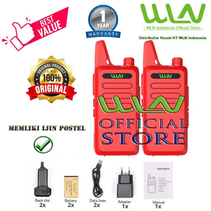 Jual HT WLN KD-C1 WALKIE TALKIE (SATU BOX ISI 2 PCS) - Merah No Hedset ...