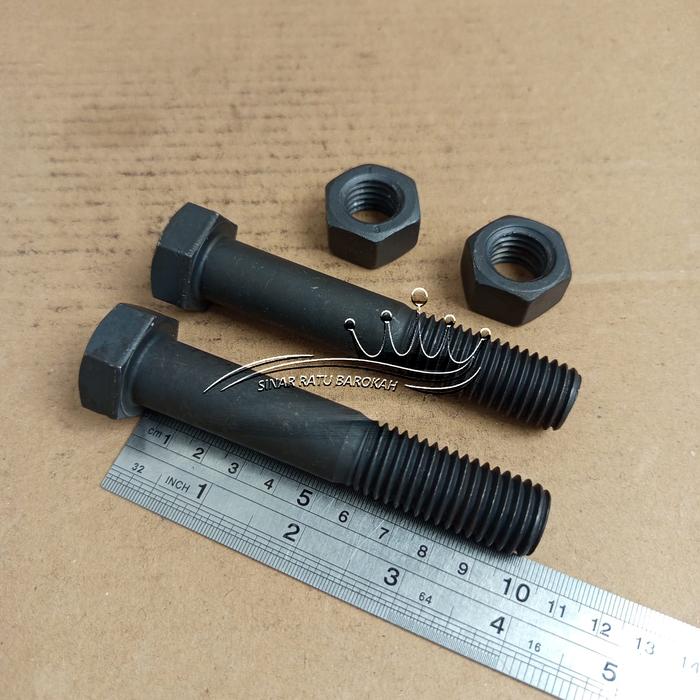 Jual BAUT MUR BAJA M18X100 HALF DRAT PANJANG 10CM KUNCI 27 10 CM BAUD ...